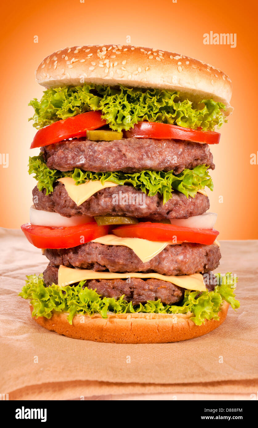Photography of huge beef hamburger Stock Photo - Alamy