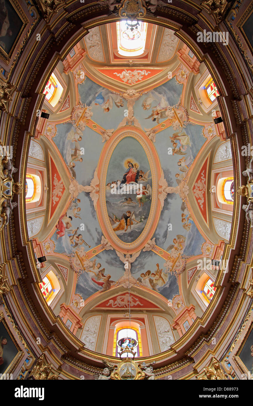 Malta, Mdina, Carmelite Church, interior Stock Photo - Alamy