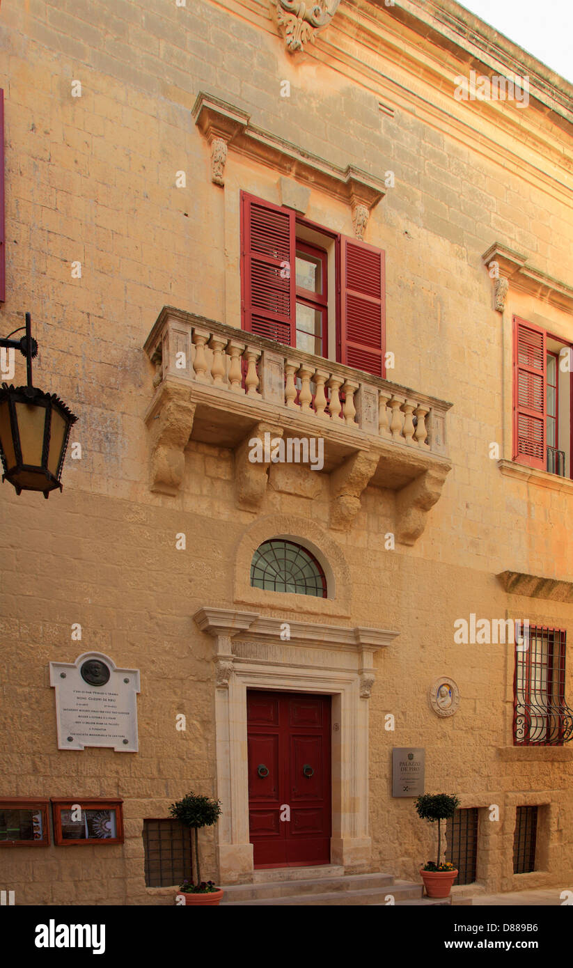 Malta, Mdina, Palazzo de Piro Stock Photo - Alamy