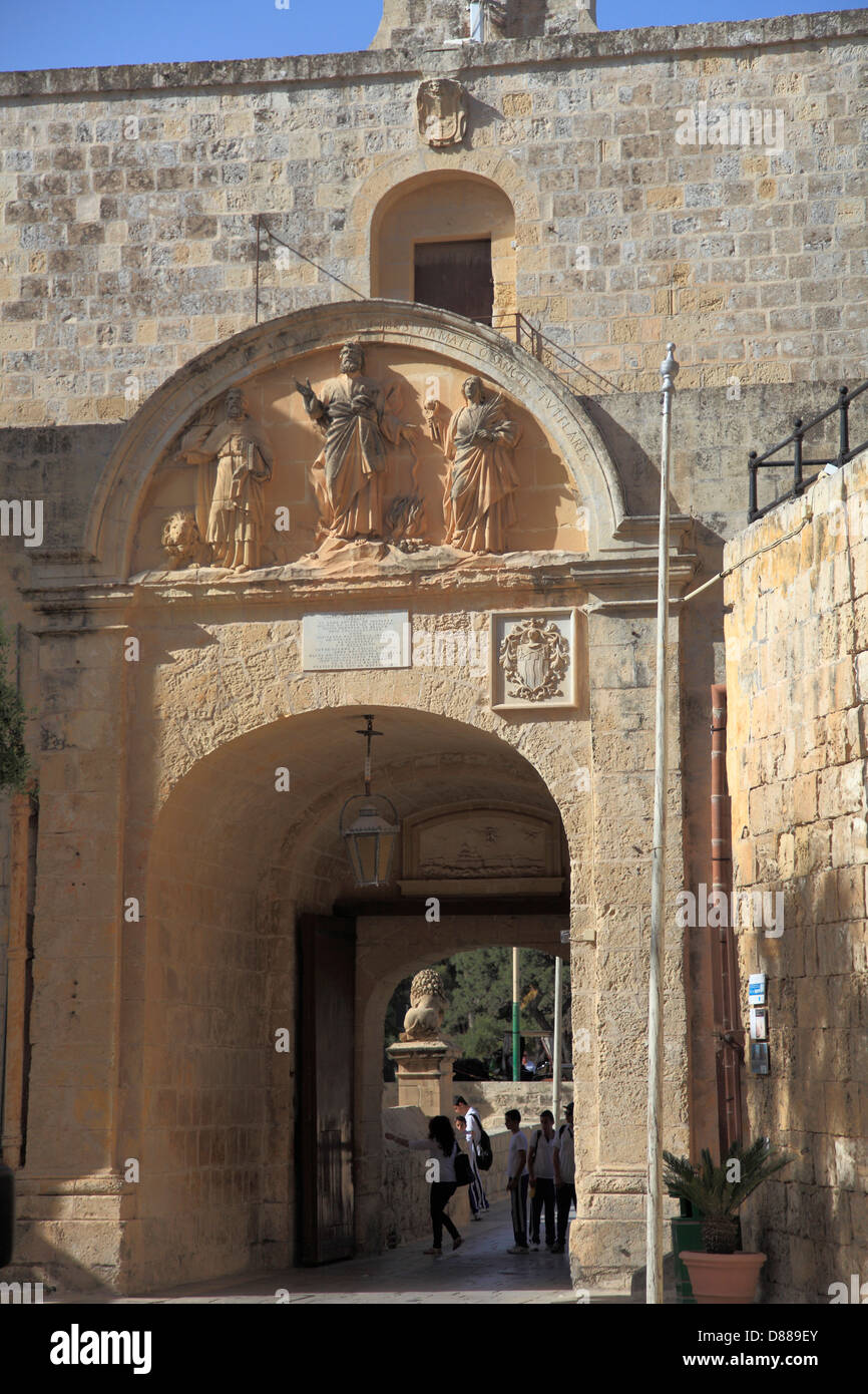 Malta, Mdina, Main Gate Stock Photo - Alamy