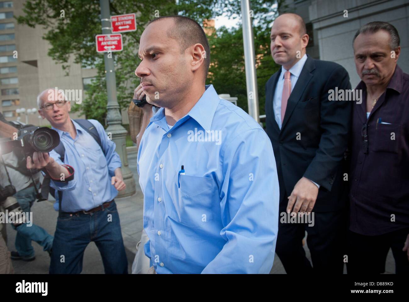New York, USA. 21st May 2013. NYPD officer EDWIN VARGAS exits Manhattan ...