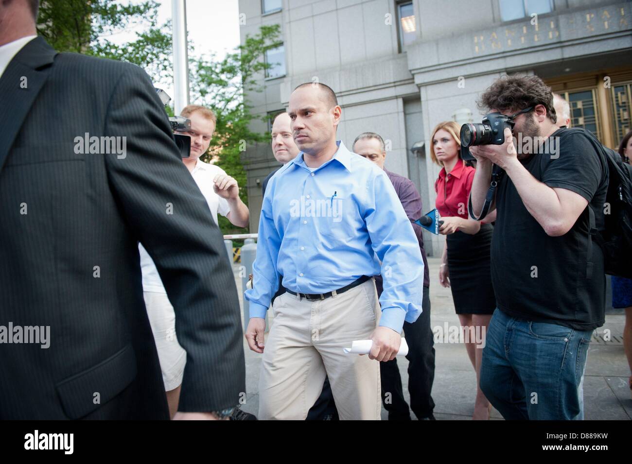 New York, USA. 21st May 2013. NYPD officer EDWIN VARGAS exits Manhattan ...