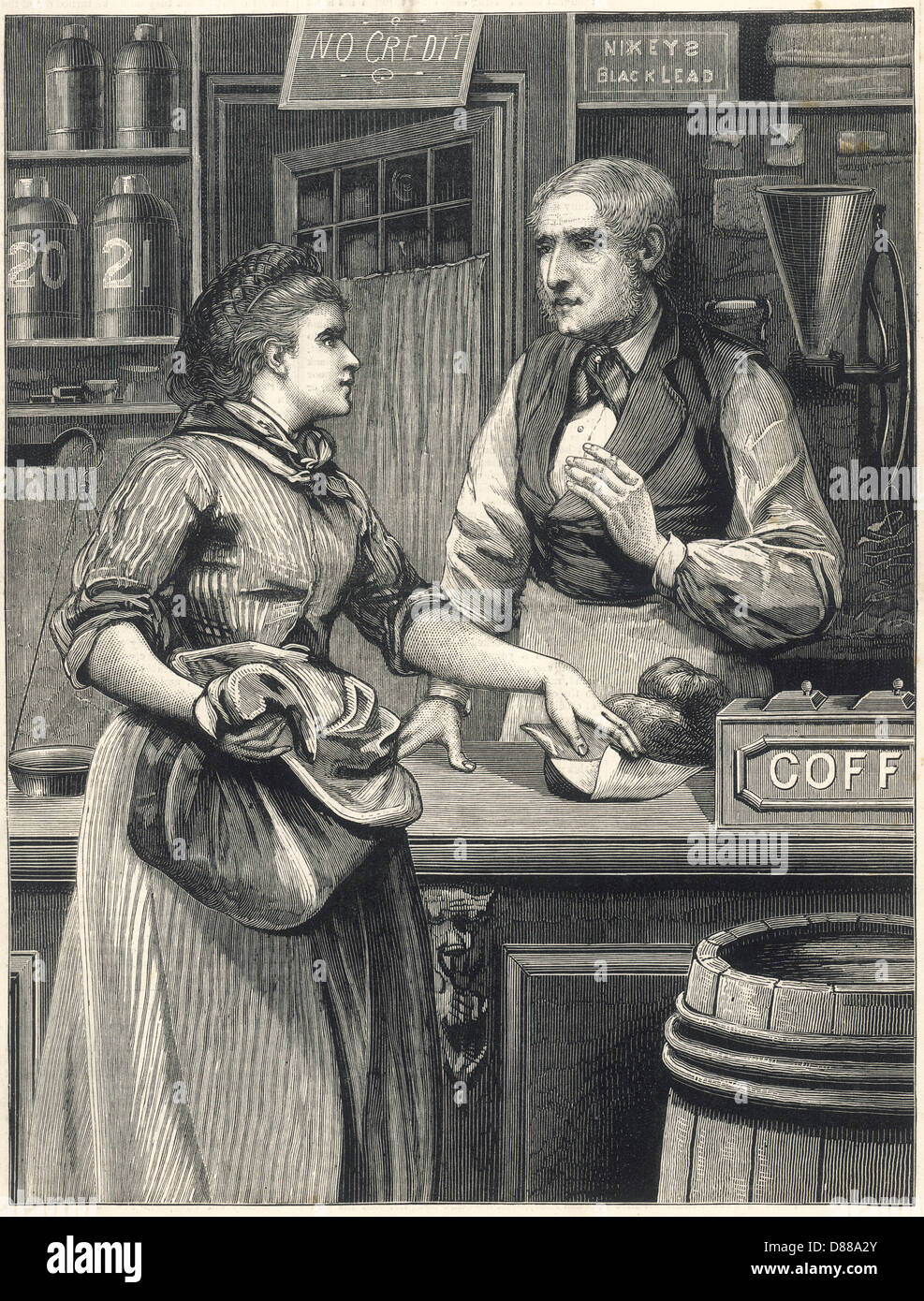 AT THE GROCER'S 1880 Stock Photo - Alamy