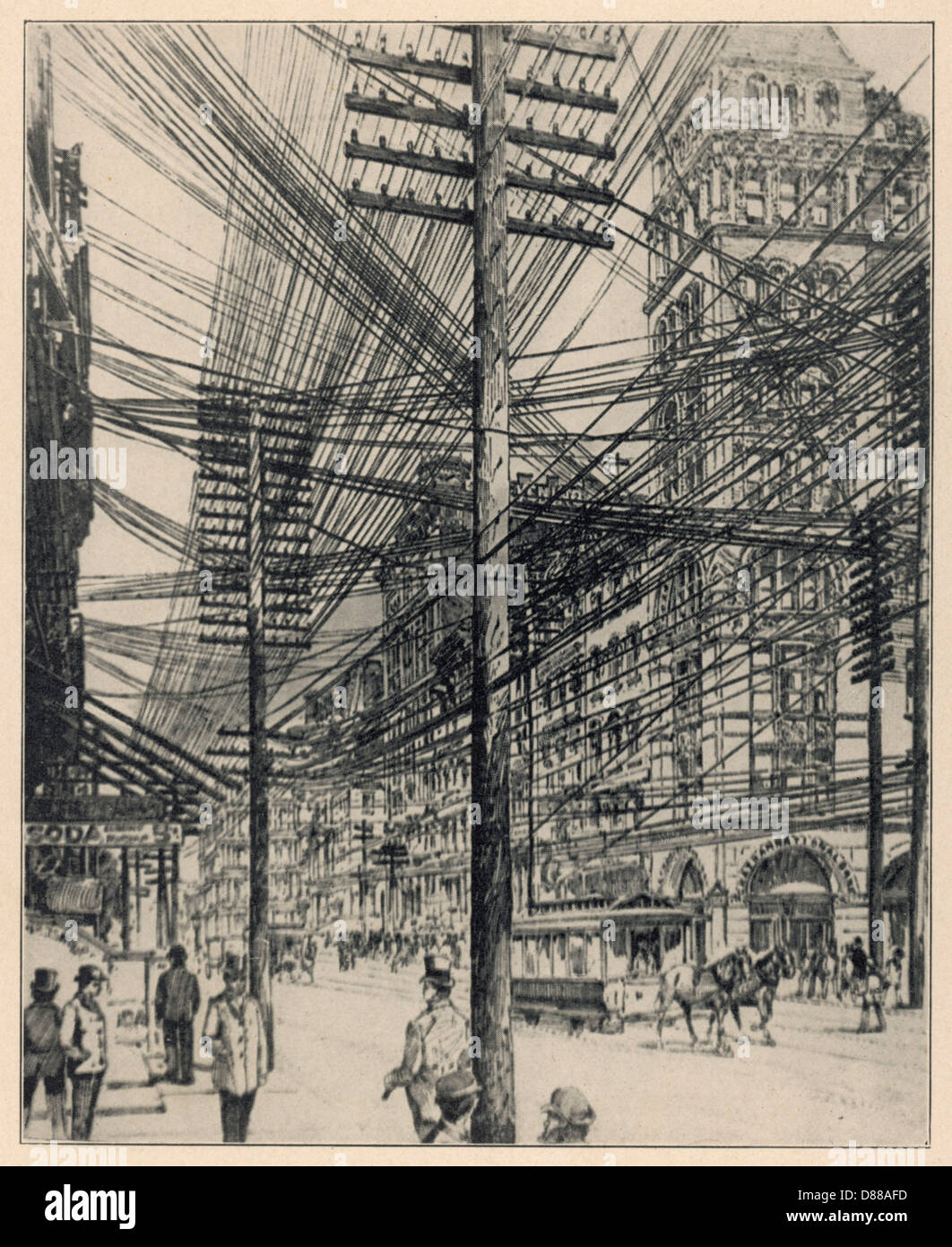 OVERHEAD PHONE WIRES, NY Stock Photo - Alamy