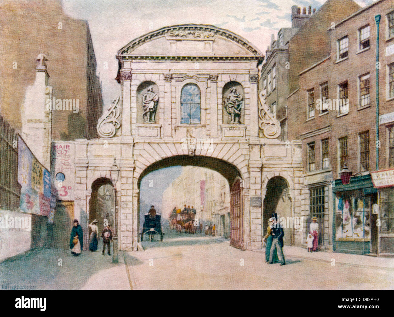 FLEET ST/TEMPLE BAR 1875 Stock Photo - Alamy