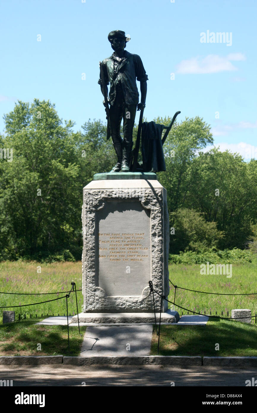 Minuteman statue 3 - Old North Bridge Stock Photo - Alamy
