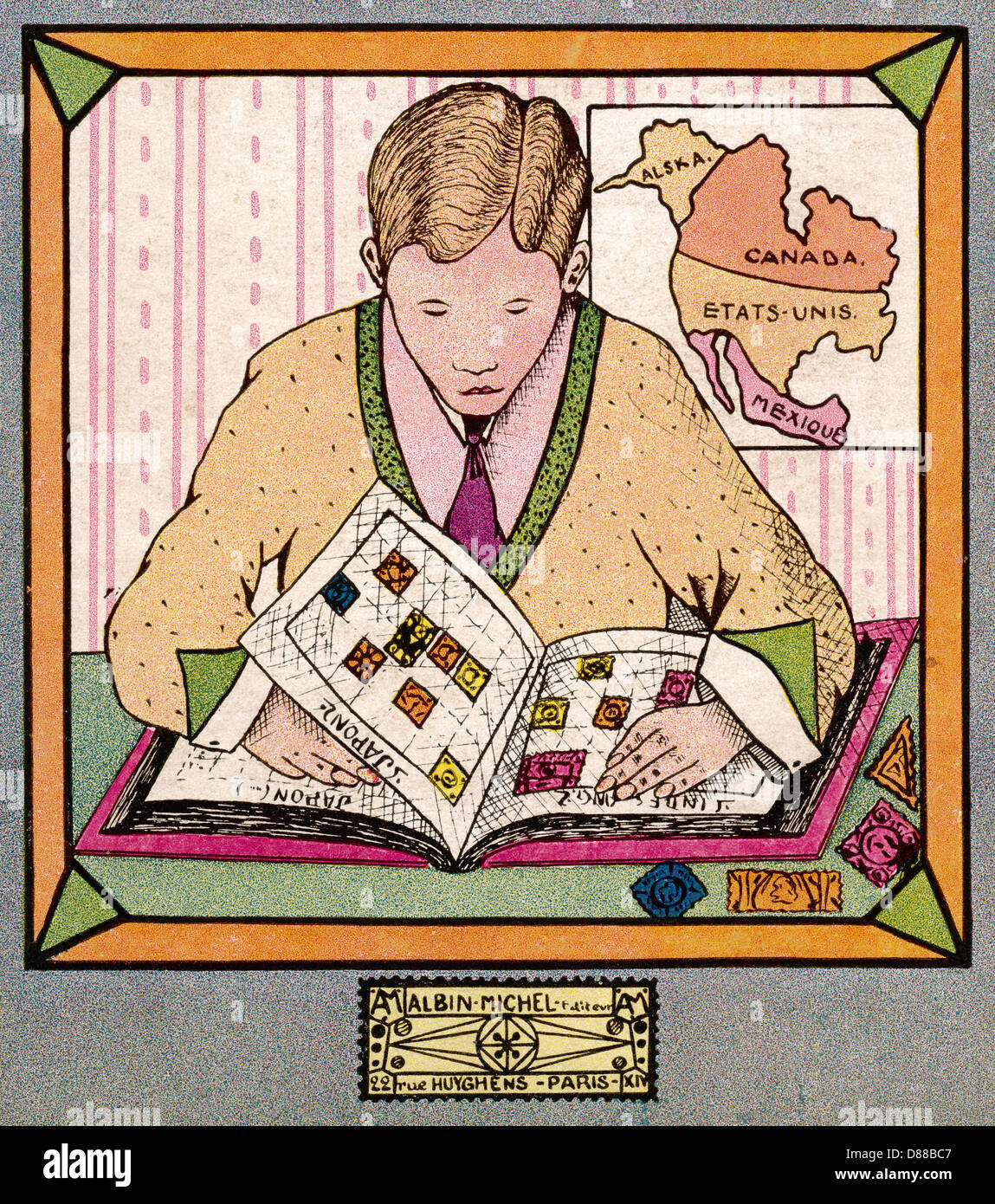 PHILATELIST AT WORK Stock Photo - Alamy