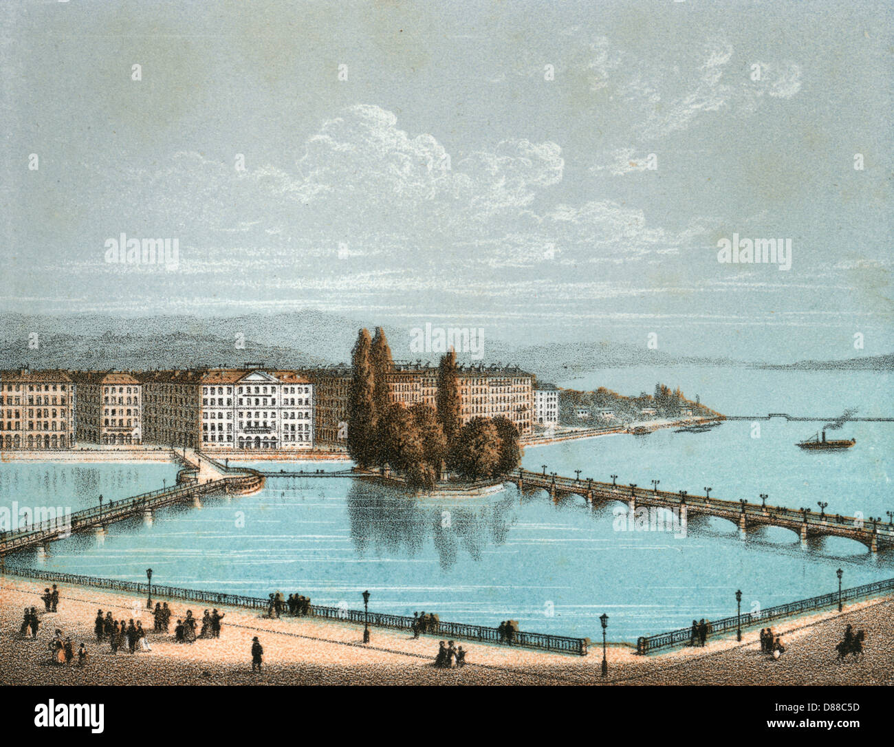 GENEVA/ILE ROUSSEAU 4/60 Stock Photo - Alamy