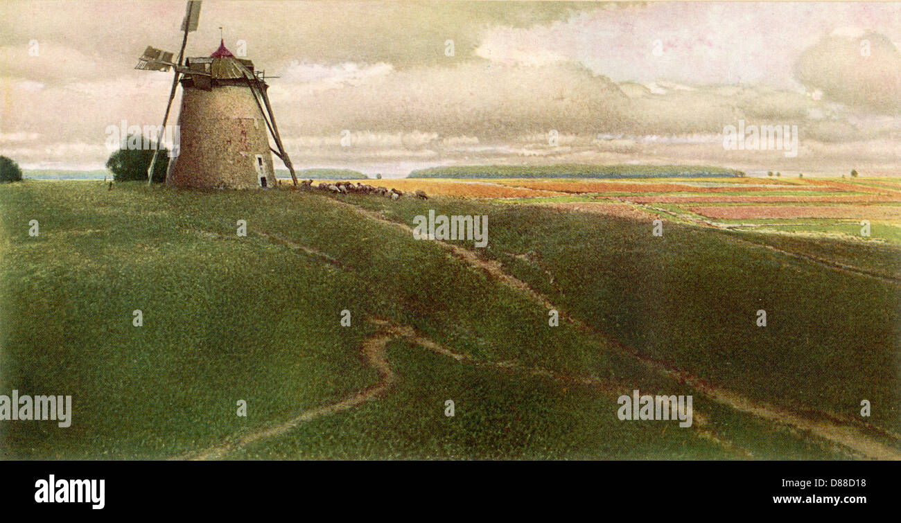 WINDMILL IN LANDSCAPE Stock Photo - Alamy