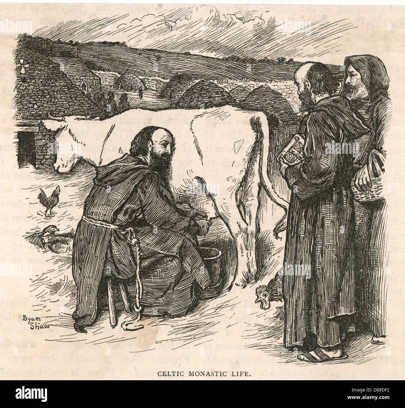 CELTIC MONKS FARMING Stock Photo - Alamy