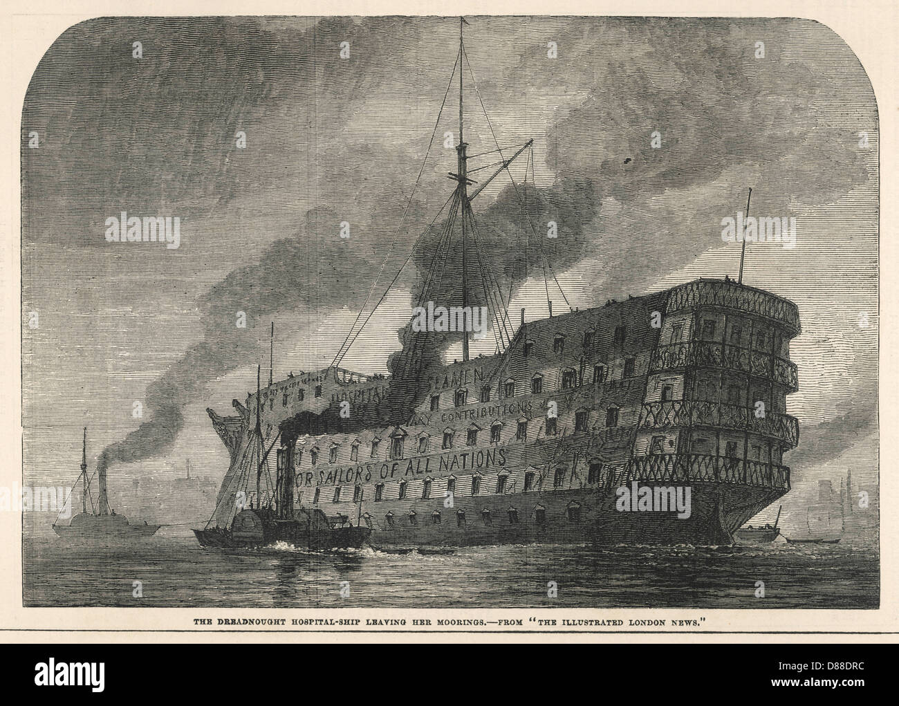 Dreadnought hospital-ship 1872 Stock Photo - Alamy