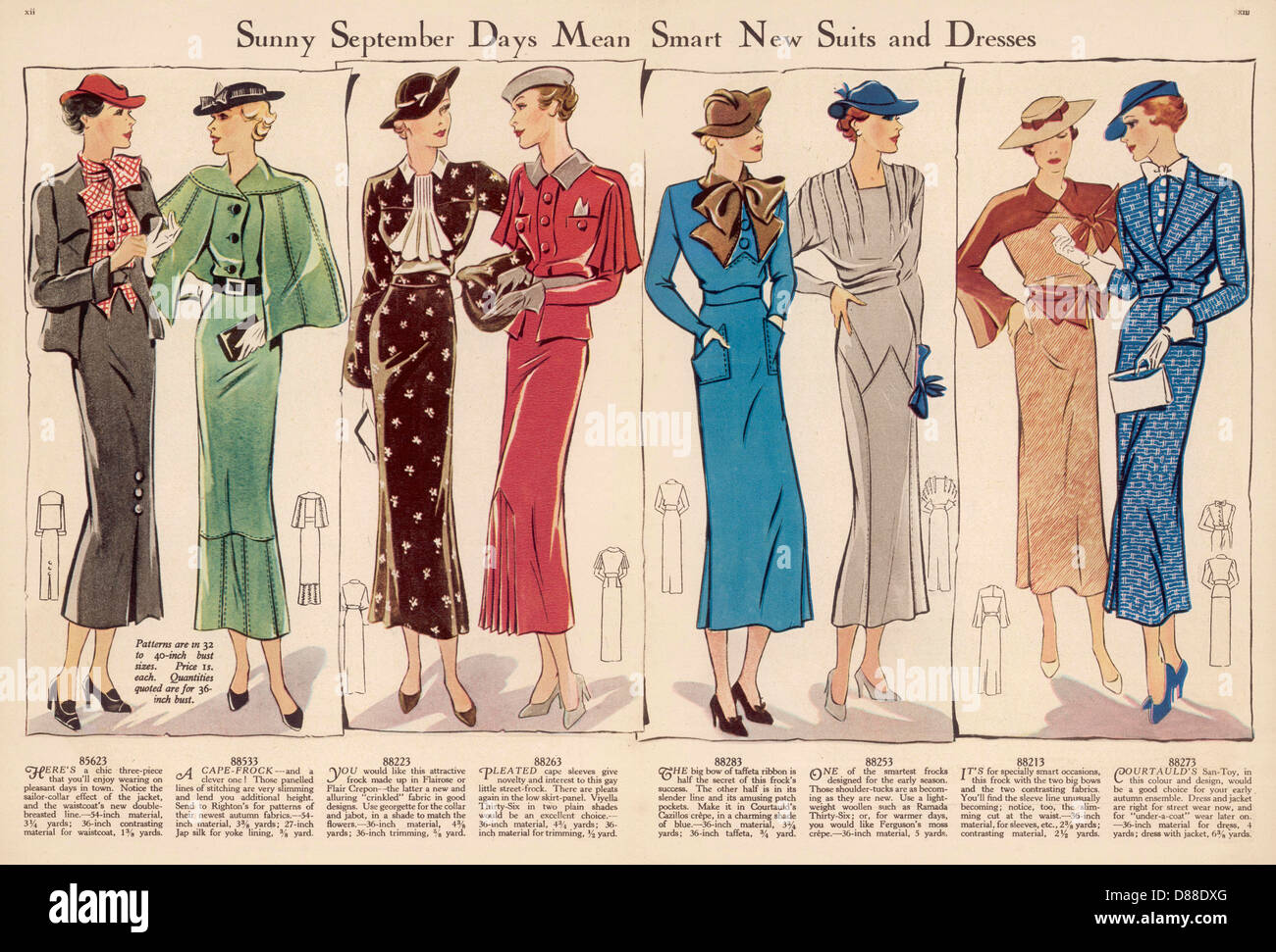 SUITS & DRESSES 1935 Stock Photo - Alamy