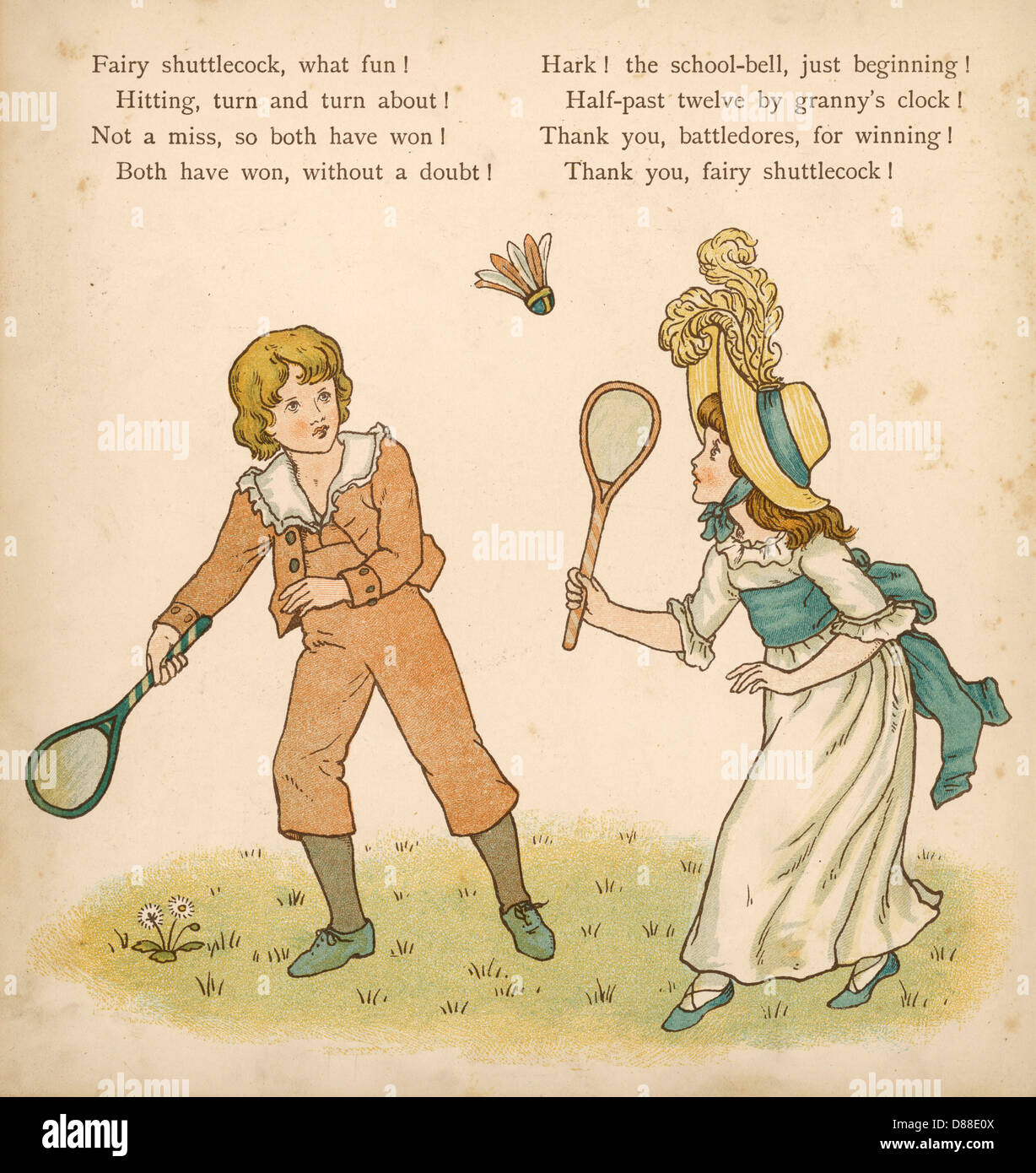 Children Play Battledore Stock Photo - Alamy