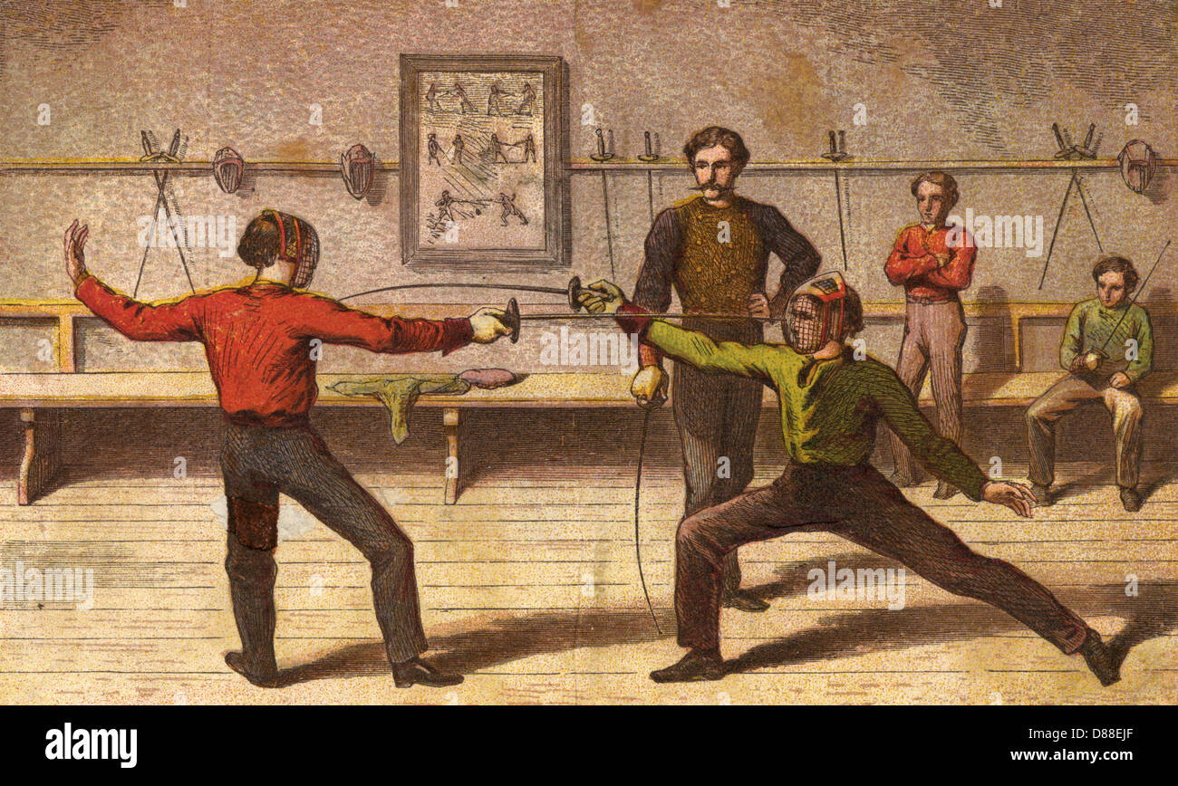 Fencing - circa 1850 Stock Photo - Alamy