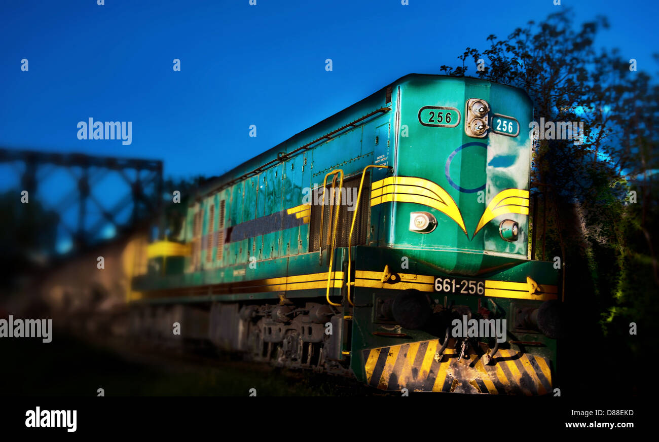 Train in the move at night Stock Photo - Alamy