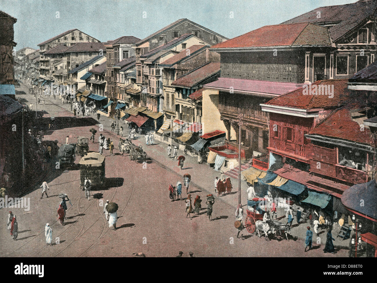 INDIA/BOMBAY STREET 1890 Stock Photo - Alamy