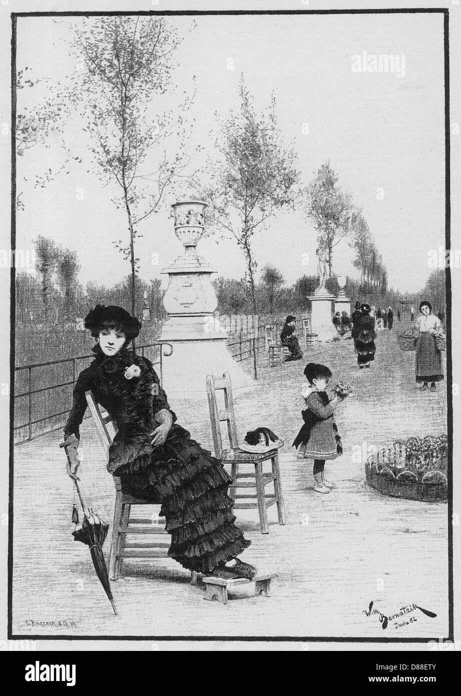 Gardens in paris Black and White Stock Photos & Images - Alamy