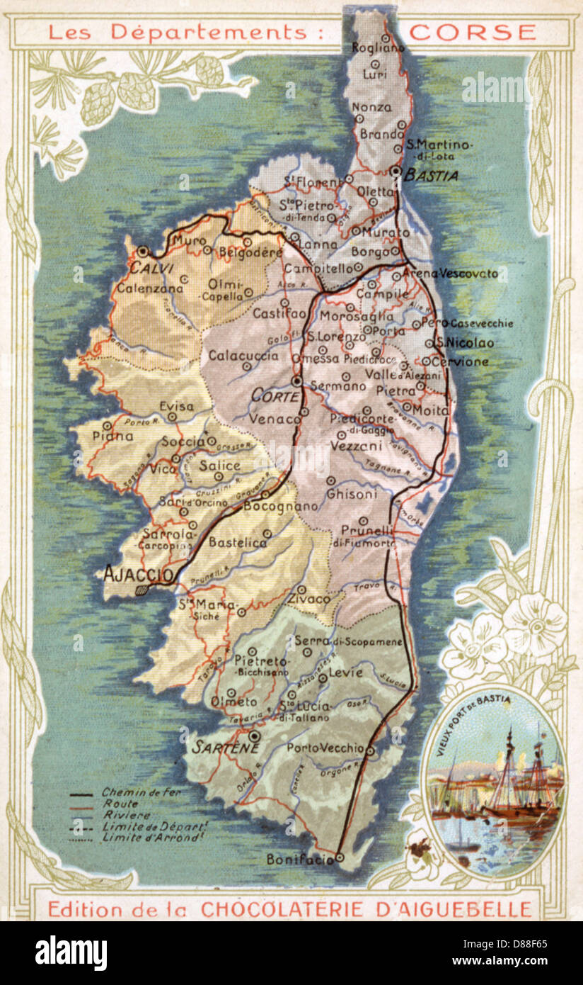 Corsica France Roads Map