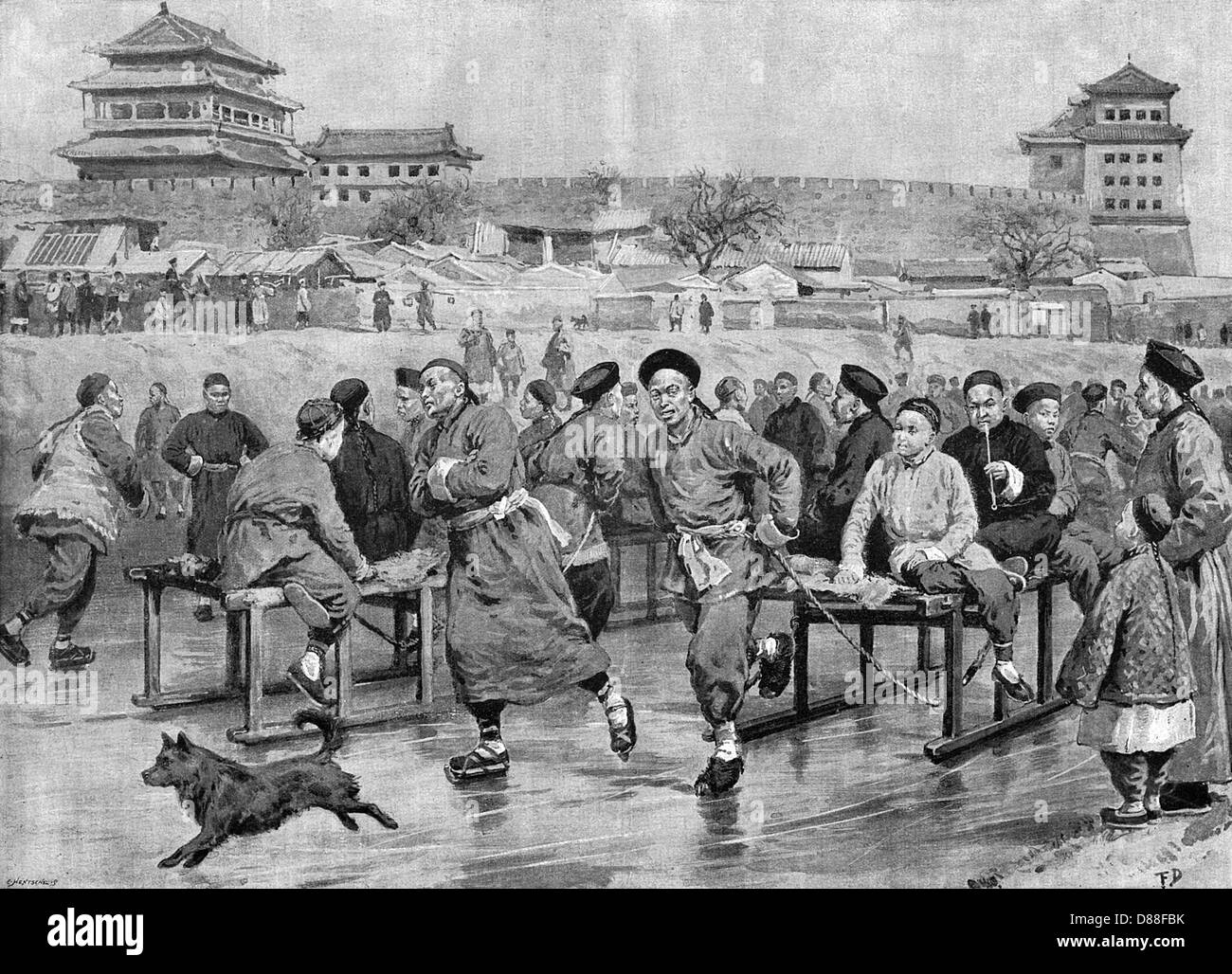 Chinese Skaters 1896 Stock Photo - Alamy