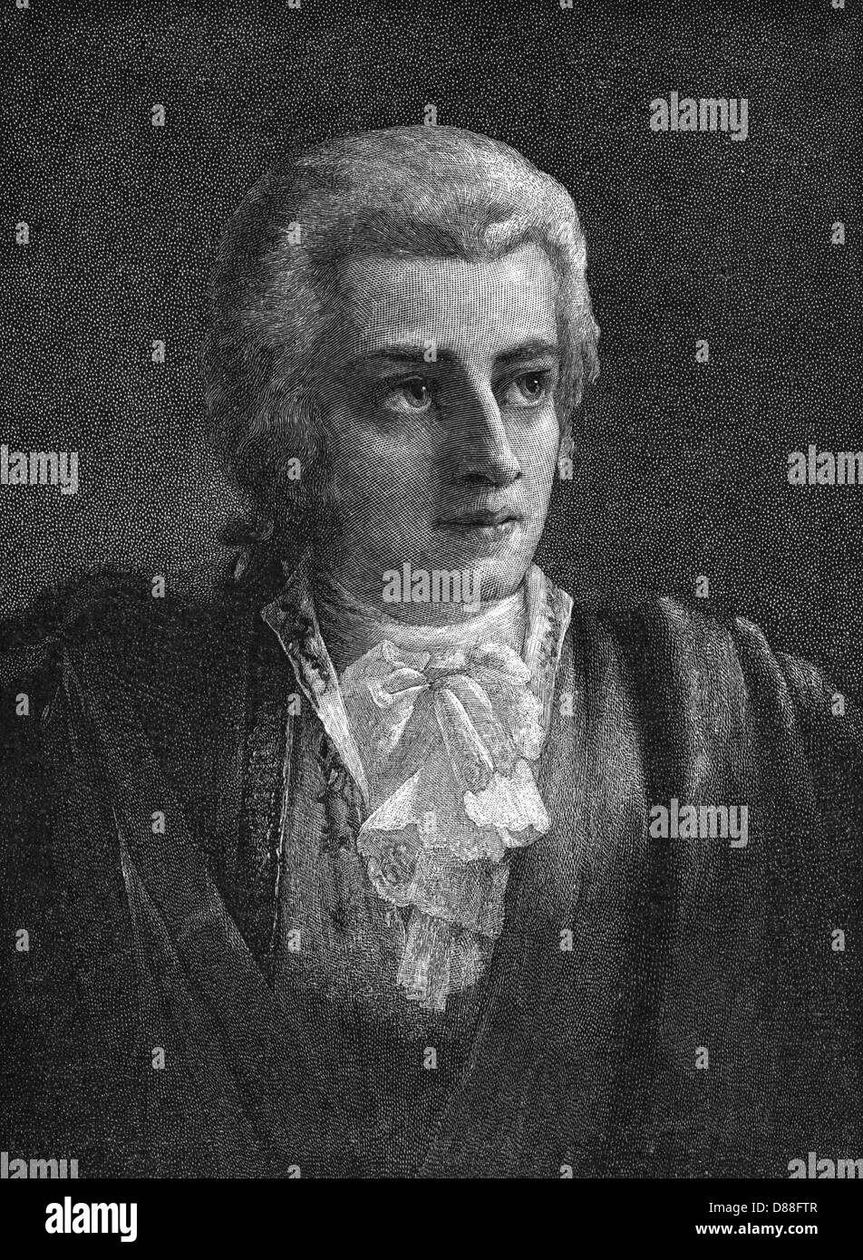 Wolfgang amadeus mozart young Black and White Stock Photos & Images - Alamy