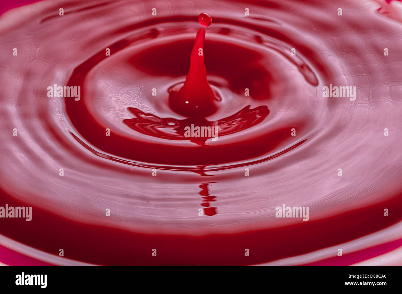 Abstract of Water Drops and droplets, Red Liquid , Copy Space, High ...