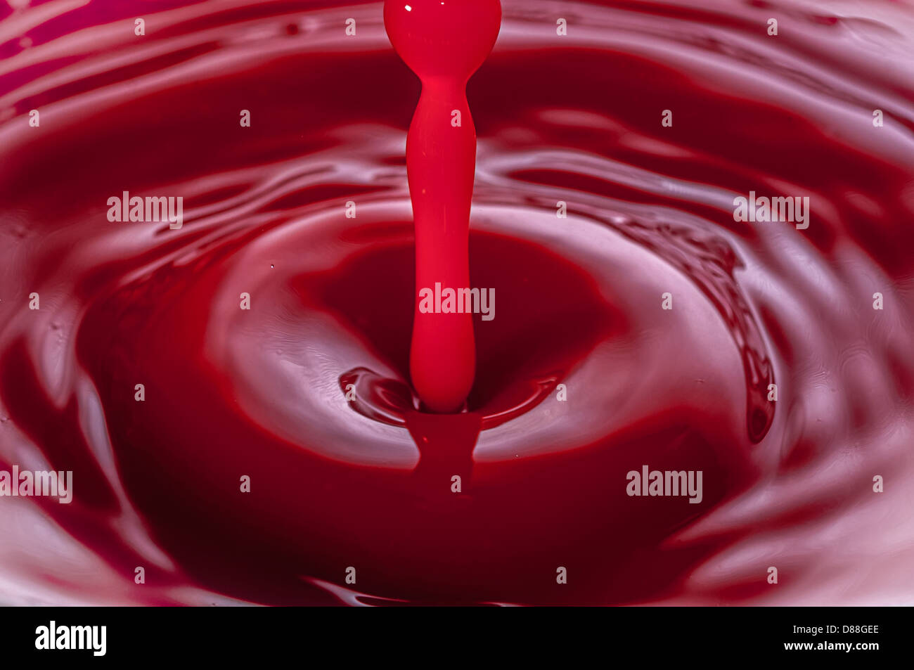 Abstract of Water Drops and droplets, Red Liquid , Copy Space, High ...