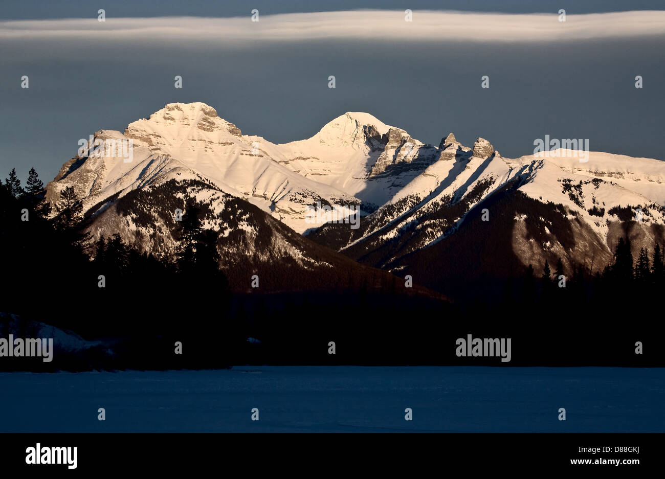 Rocky Mountains in Winter near Banff Alberta Canada Stock Photo - Alamy