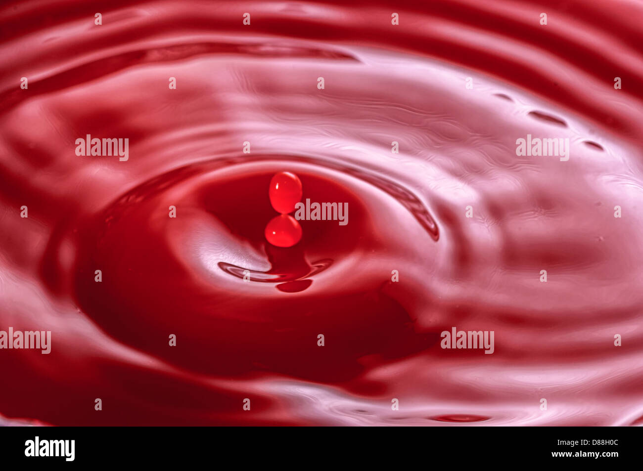 Abstract of Water Drops and droplets, Red Liquid , Copy Space, High ...