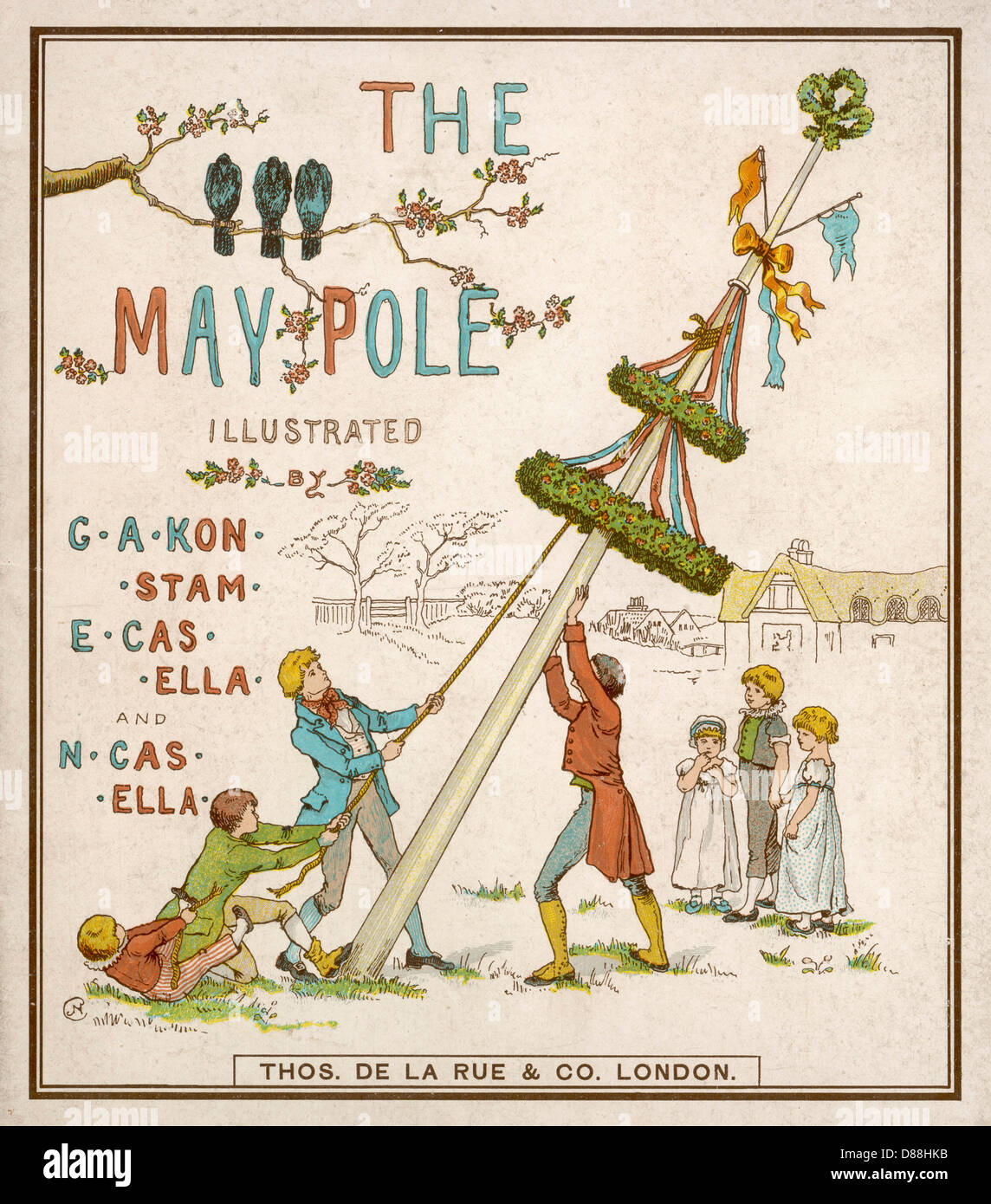 Raising the May Pole Stock Photo - Alamy