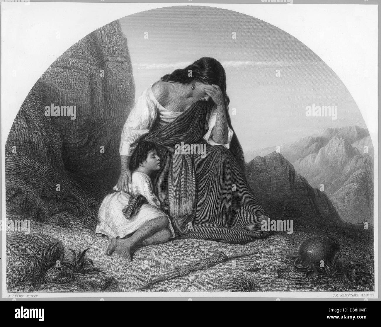 Hagar and the angel Black and White Stock Photos & Images - Alamy