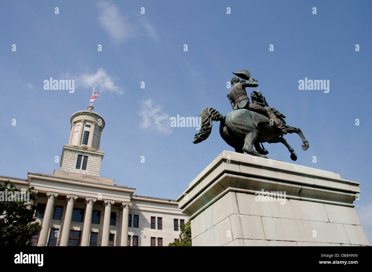 Tennessee, Nashville. Tennessee State Capitol, East Garden, equestrian ...