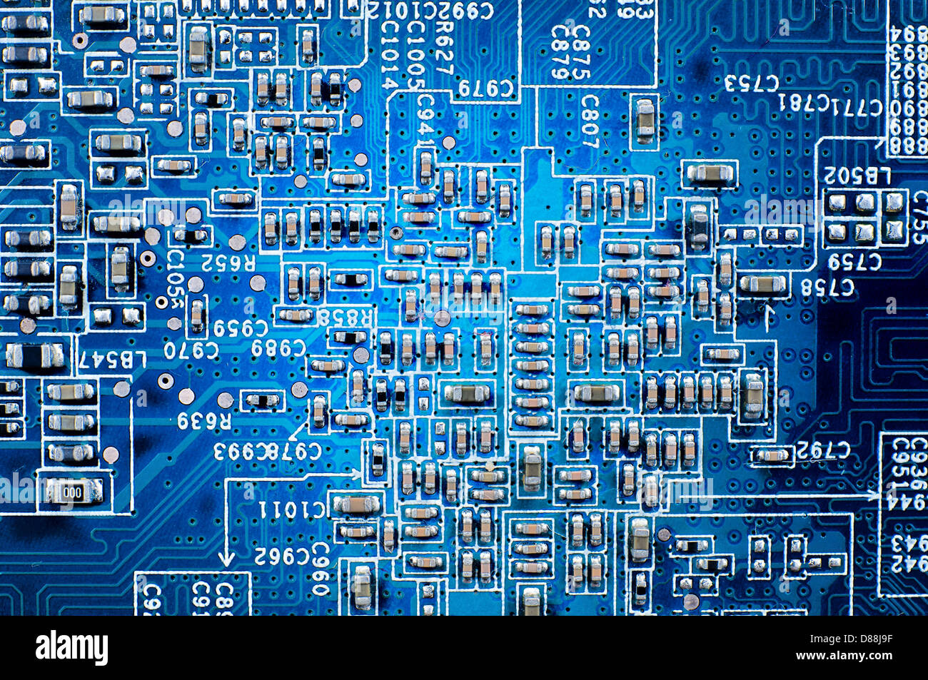 Blue electric board as background Stock Photo - Alamy