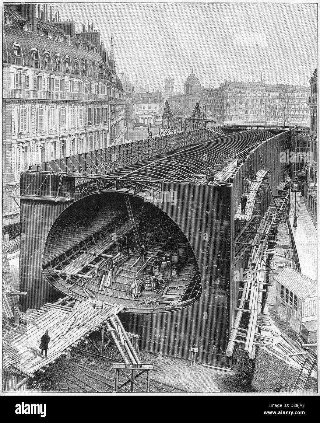 Construction metro paris Black and White Stock Photos & Images - Alamy