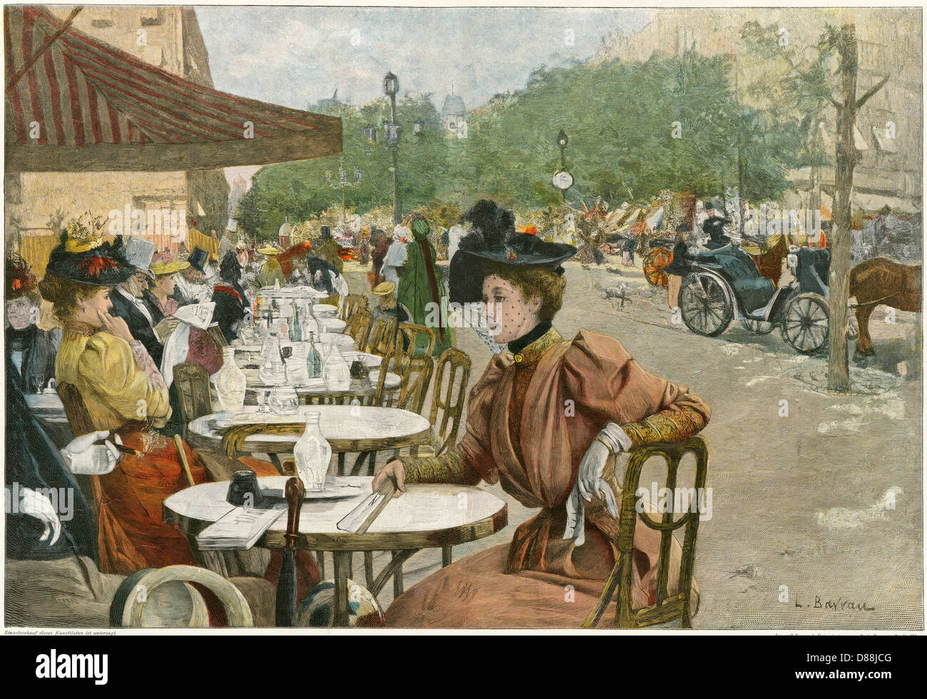 LADY OUTSIDE CAFE 1894 Stock Photo - Alamy