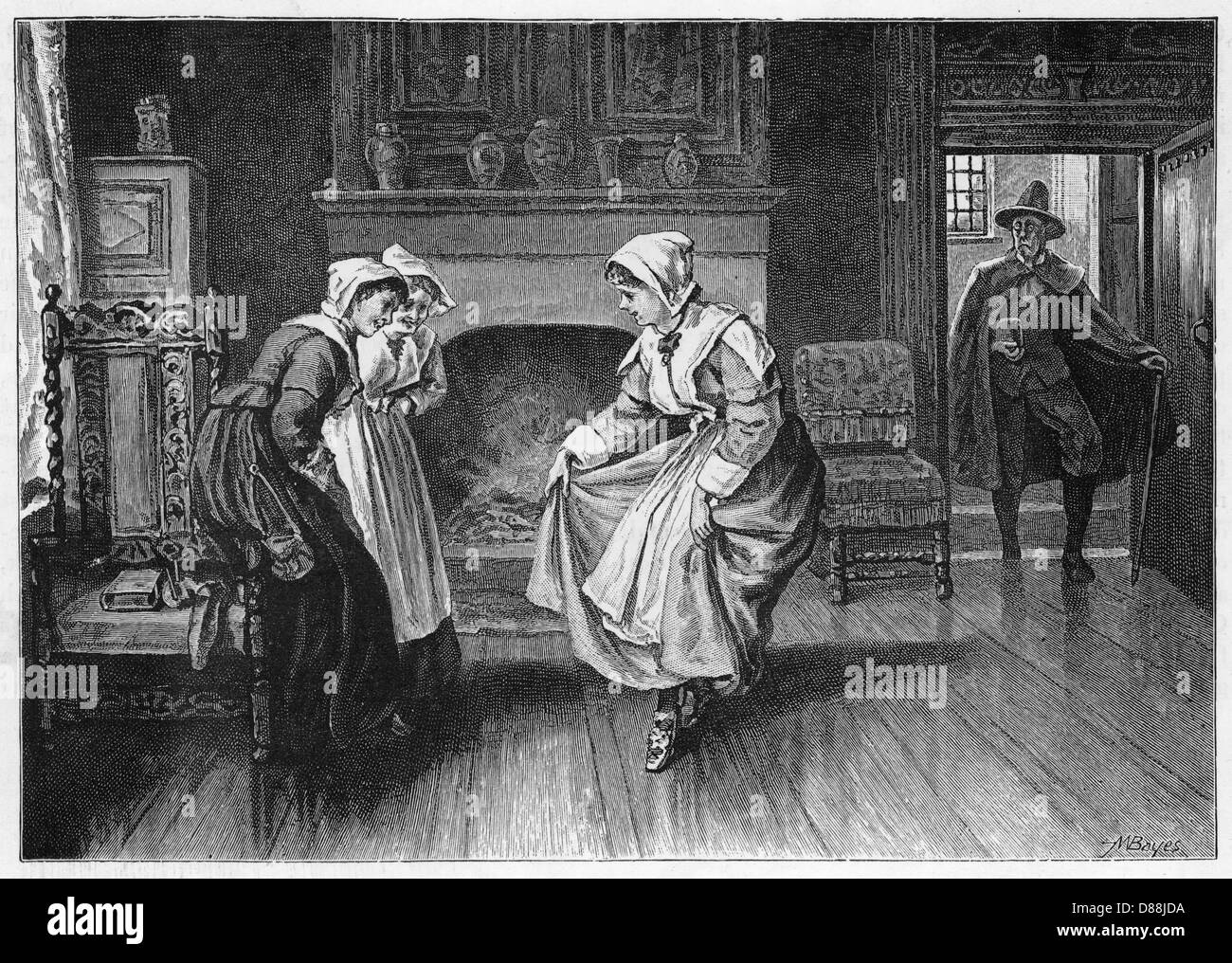 PURITAN GIRLS DANCING Stock Photo - Alamy