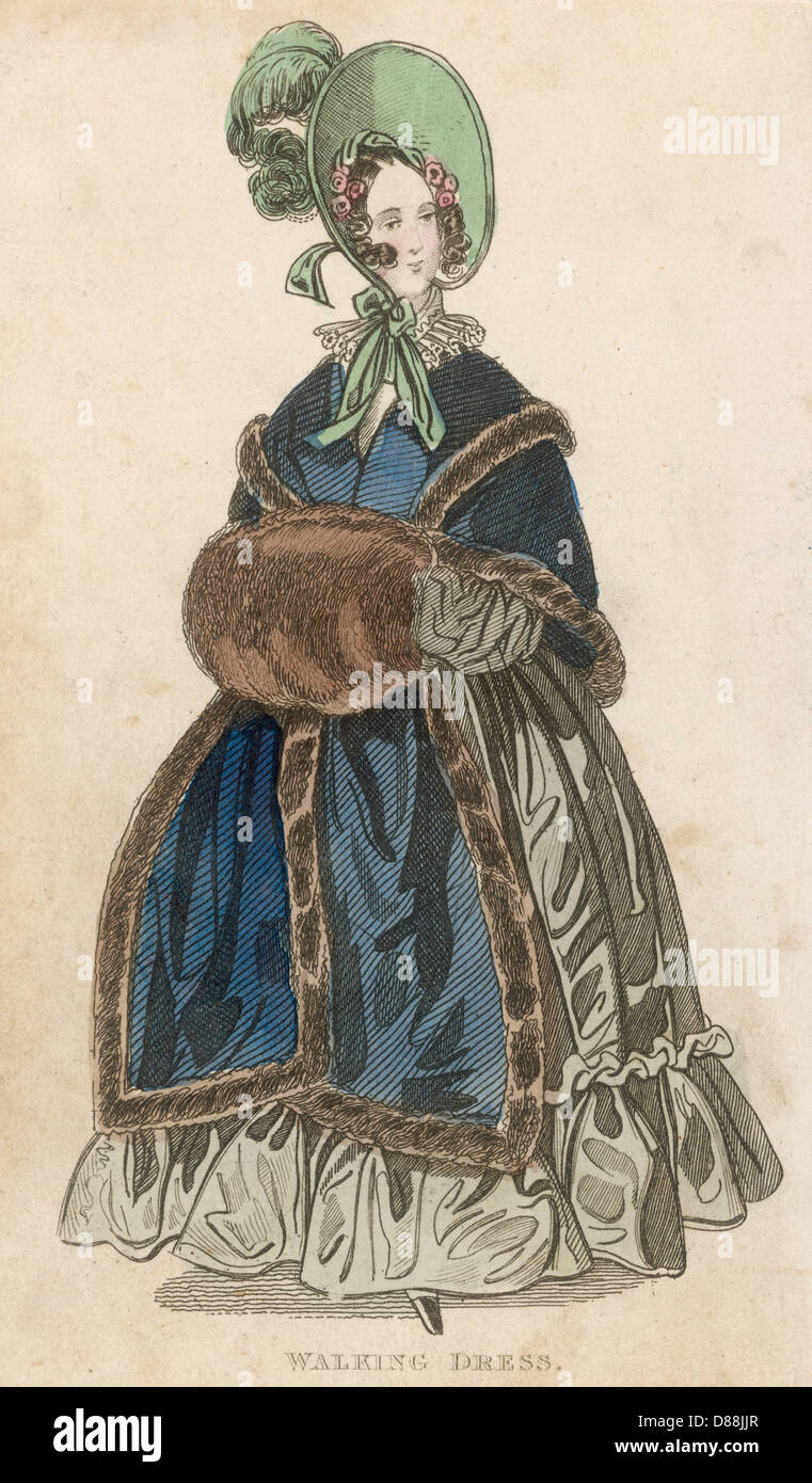 Walking dress 1840 Stock Photo - Alamy