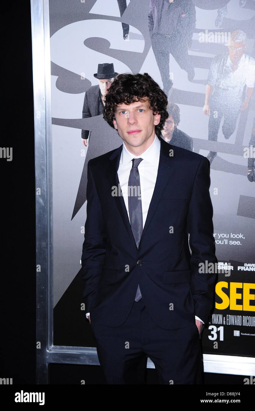 New York, USA. 21st May 2013. Jesse Eisenberg at arrivals for NOW YOU ...