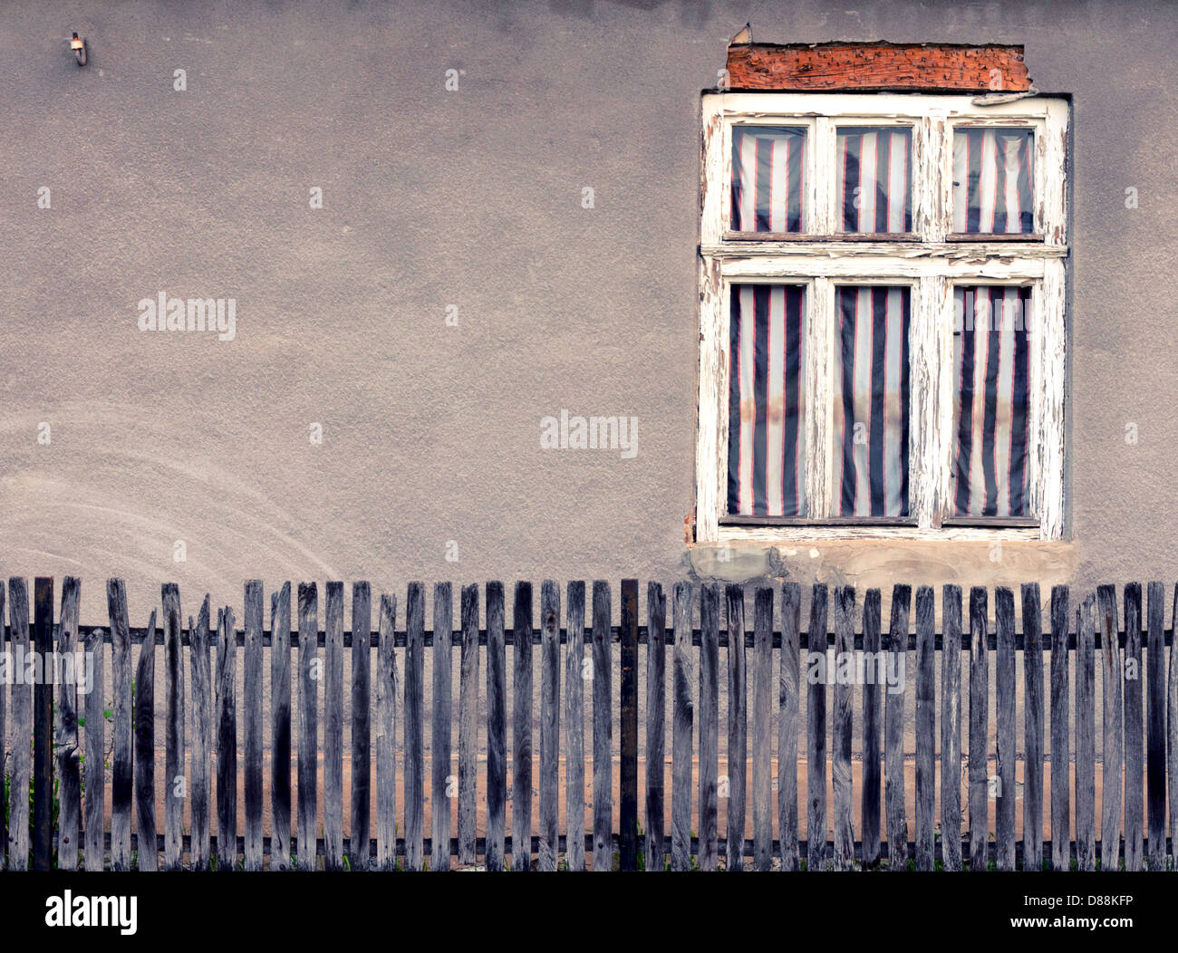 Old window and wooden fence Stock Photo - Alamy