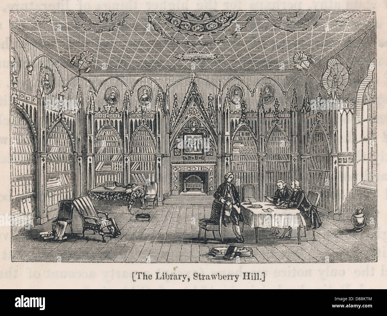 Library, Strawberry Hill, near Twickenham, London Stock Photo - Alamy