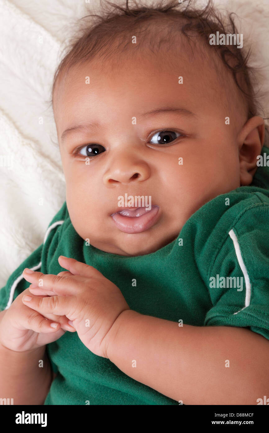 African American Baby Boy With Green Eyes