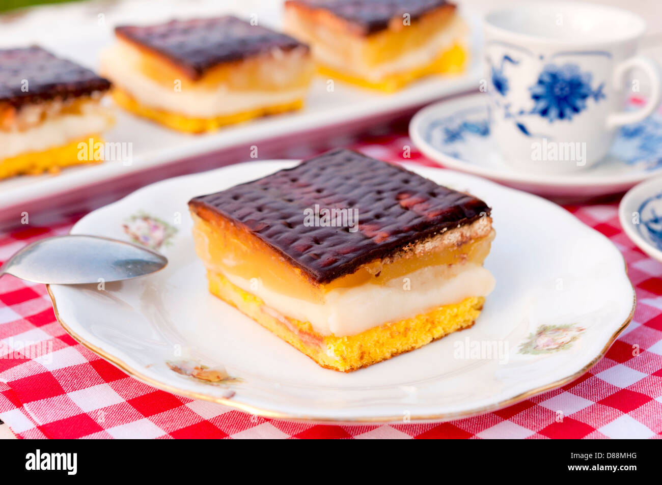 Selective focus on the front lambada cake Stock Photo - Alamy