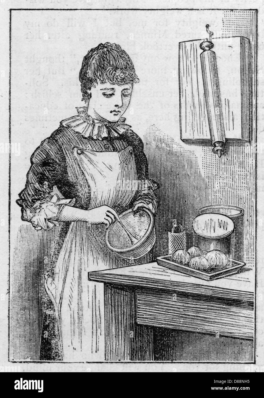 Woman apron kitchen Black and White Stock Photos & Images - Alamy