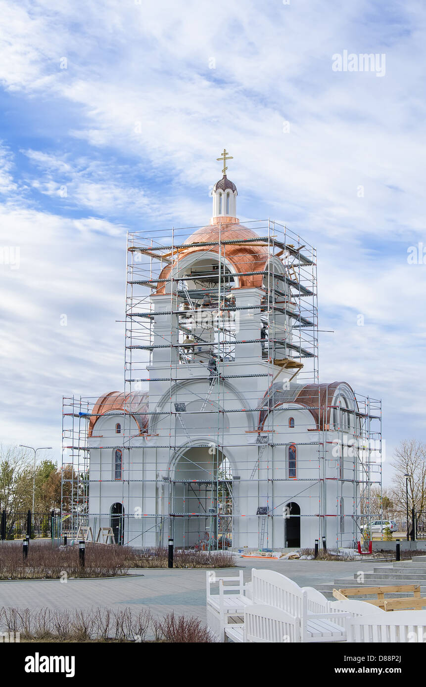 Orthodox church under construction Stock Photo - Alamy