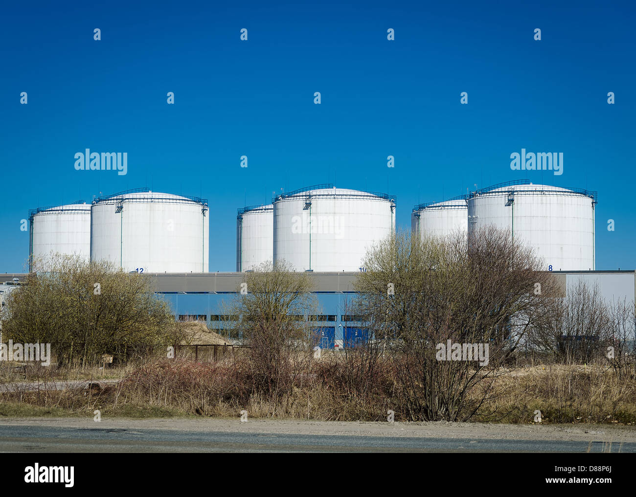 Storage tanks at the factory Stock Photo - Alamy