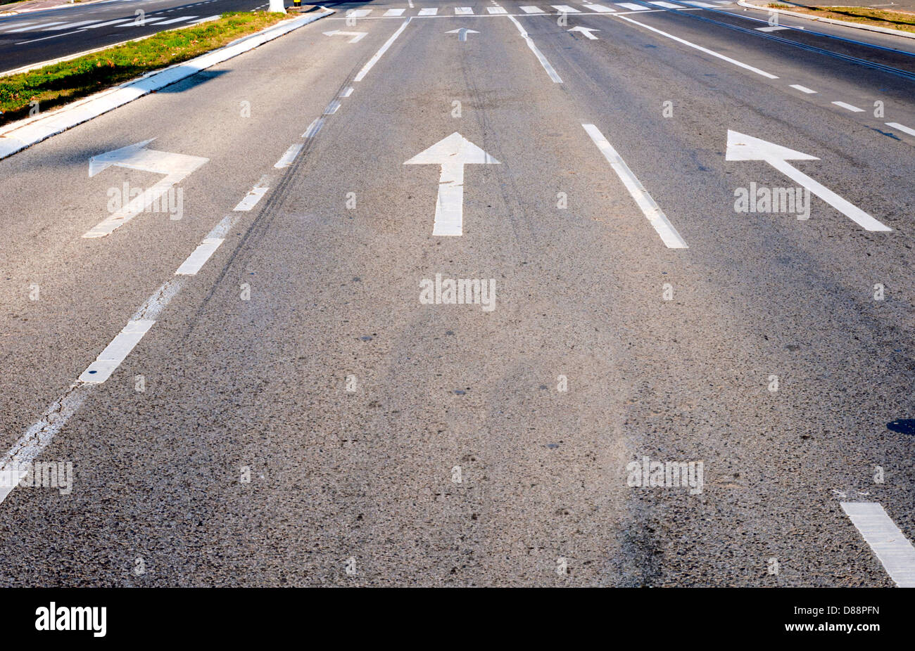 Arrows on the street Stock Photo - Alamy