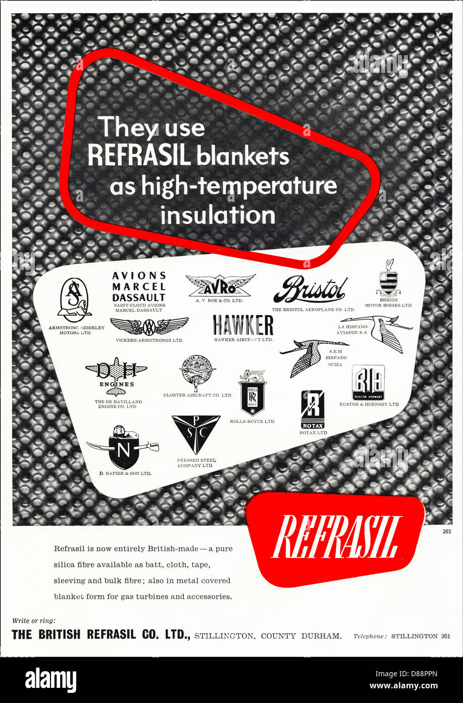 Advert for REFRASIL high temperature insulation blankets for the ...