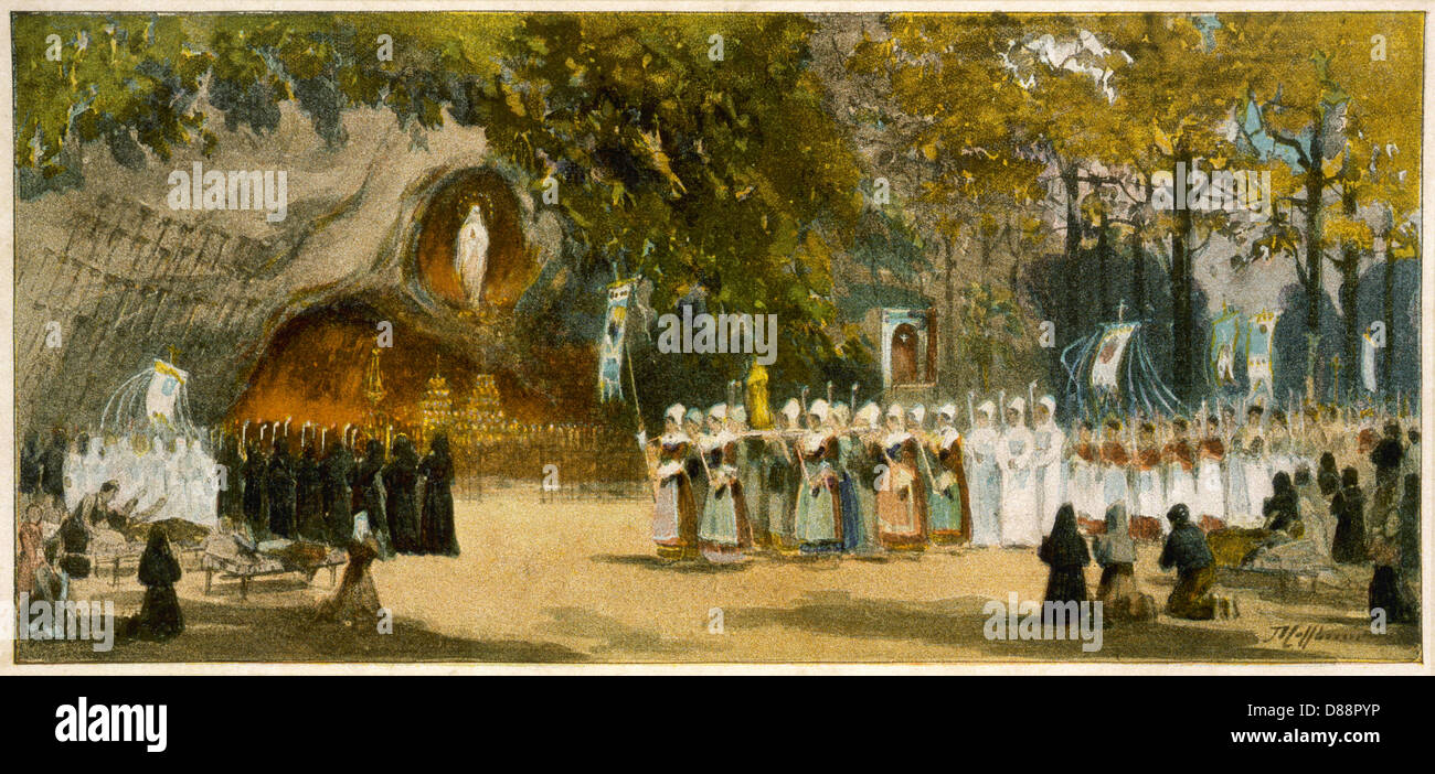 Lourdes procession hi-res stock photography and images - Alamy