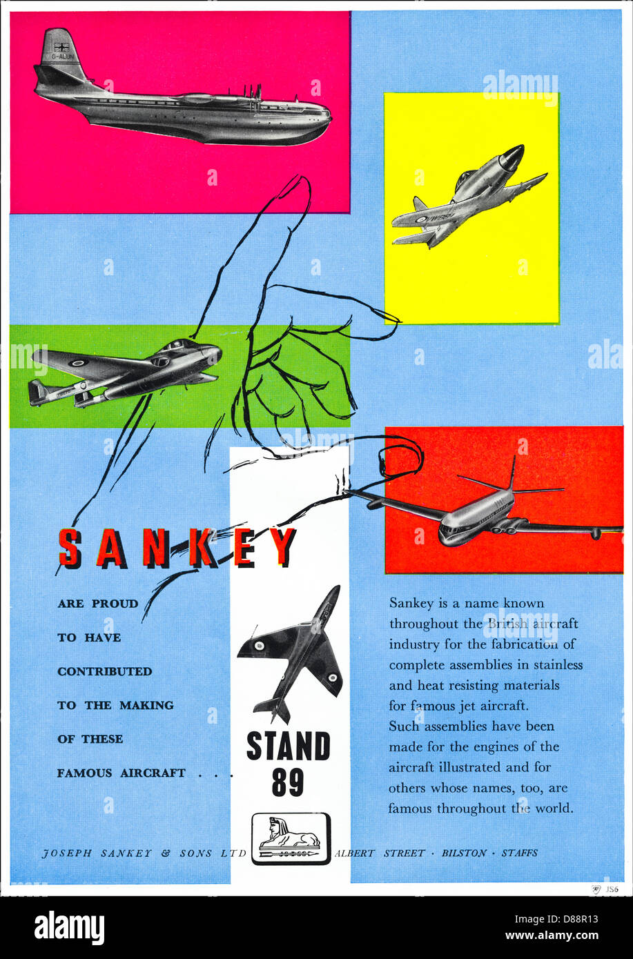 Advert for JOSEPH SANKEY & SONS engineers to the aircraft industry ...