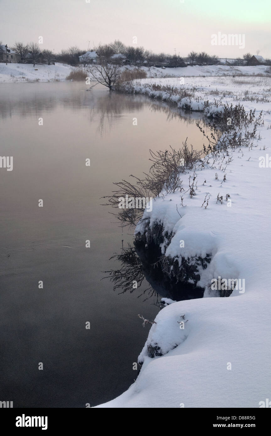 Ukrainian winter landscape with snow and sun Stock Photo - Alamy