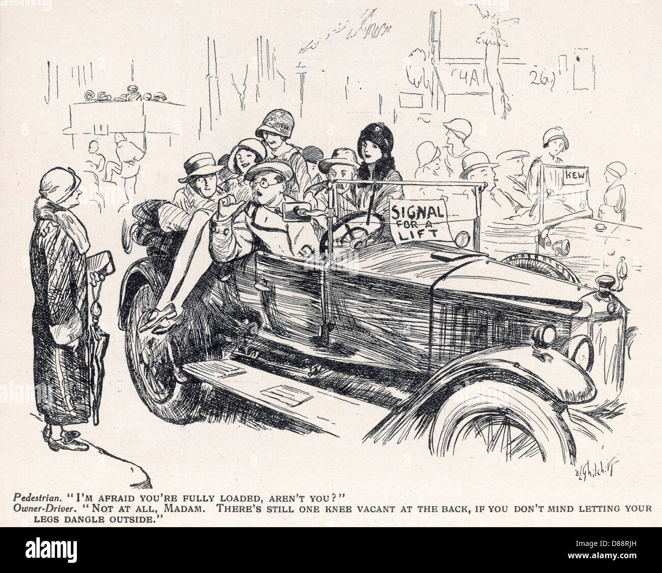 Cartoon, General Strike of 1926: transport problems Stock Photo - Alamy
